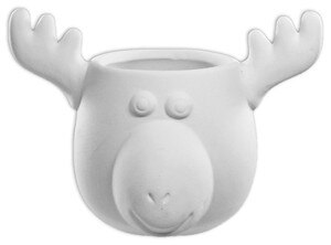 white ceramic moose head
